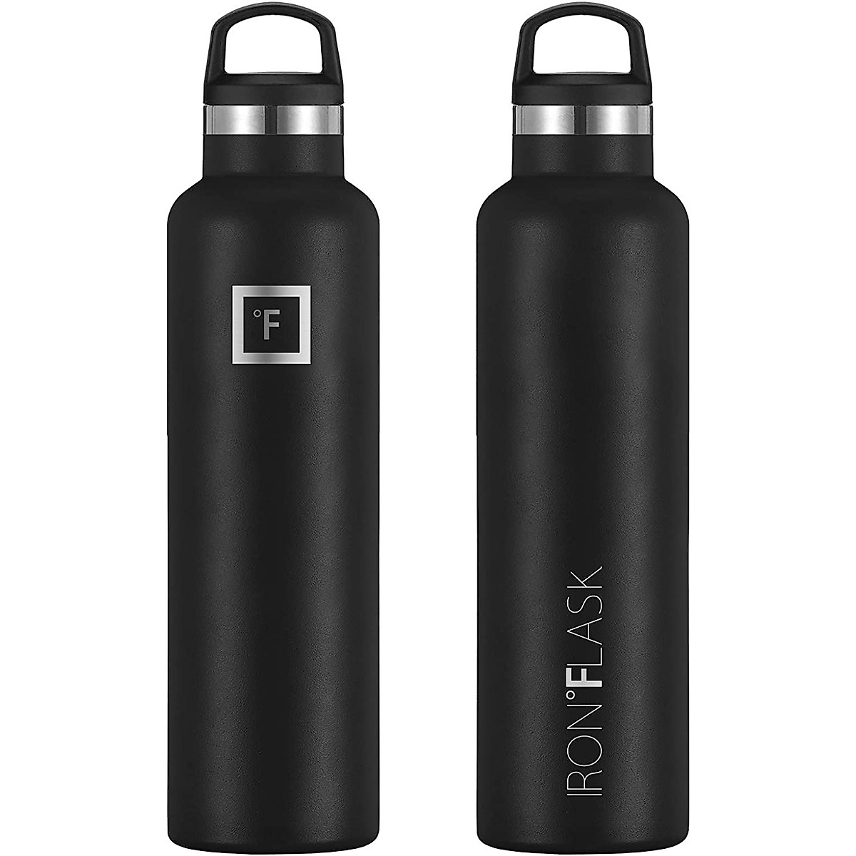 IRON °FLASK Sports Water Bottle - 24 Oz - 3 Lids (Narrow Spout Lid) Leak Proof, Durable Vacuum Insulated Stainless Steel - Hot & Cold Double Walled Insulated Thermos - Mothers Day Gifts