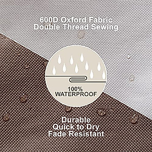 HERA'S PALACE Patio Umbrella Cover, 600D Protective Waterproof Cover with Zipper, High-Density Stitching, Patio Umbrella Covers for 9-13 Feet Cantilever Offset Umbrella