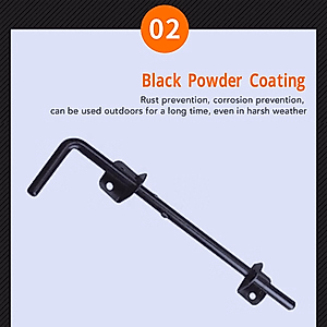 Door Bolt Garden Gate, 2 Pieces Stainless Steel Gate Bolt Bolt Bolt Gate Slider Door Slider Gate Lock Bolt Door Bolt Locking, for Wooden Fences Garden Garage 18 Inches