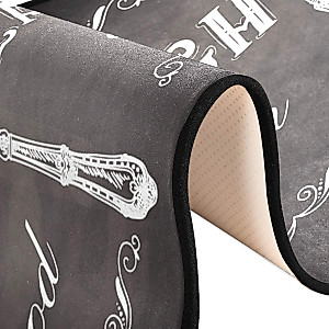 Knife Fork Kitchen Runner Rug Non Slip Area Mat Bath Rugs for Bathroom Indoor Carpet Doormat Floor Dirt Trapper Mats Shoes Scraper 39"x 20"