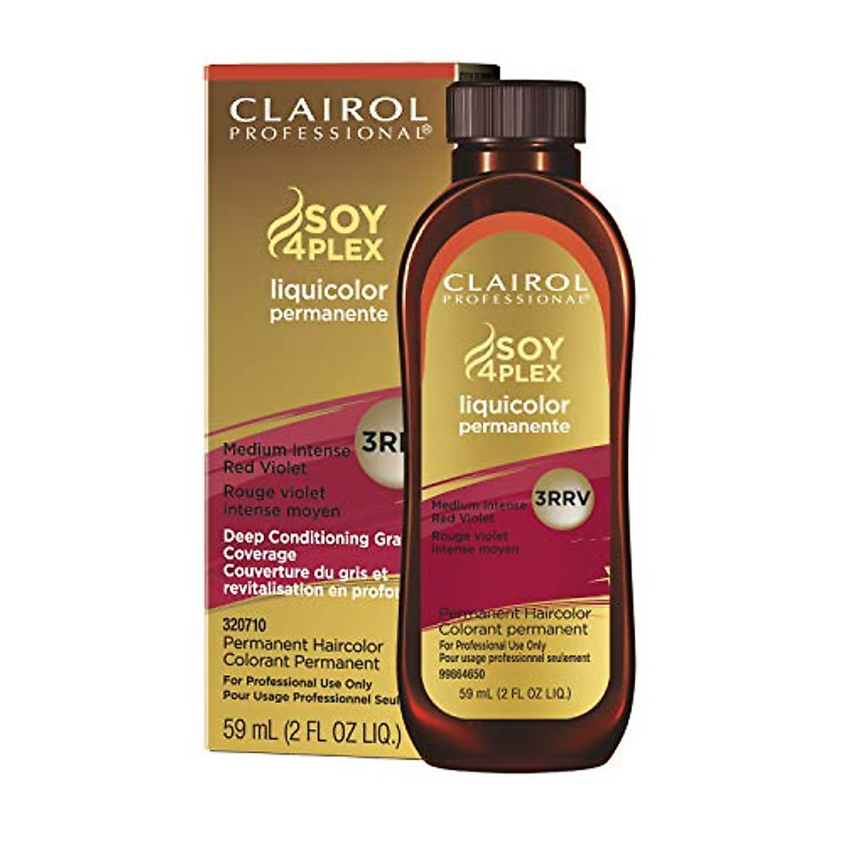 Clairol Professional Permanent Liquicolor for Dark Hair Color, 3rrv Medium Red Violet, 2 oz