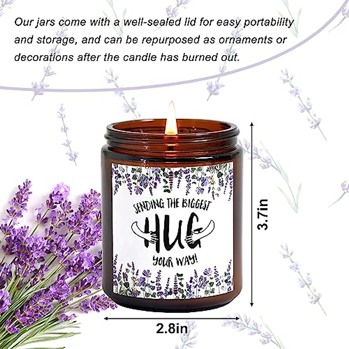 Fixwal Scented Candle Gifts for Women, 7oz Lavender Scented Jar Candle Gifts for Friendship Mom's Birthday Thanksgiving Day Christmas