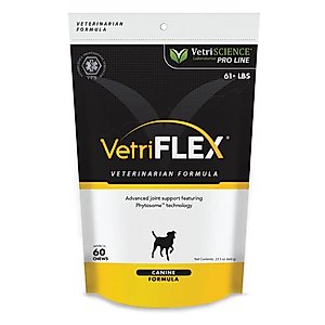 VetriScience VetriFlex Large Canine Formula - Joint Supplement for Large Dogs - Agility & Flexibility Aid for Dogs - Formula Supports Comfortable Movement - Chewable Joint Relief Support - 60 Chews