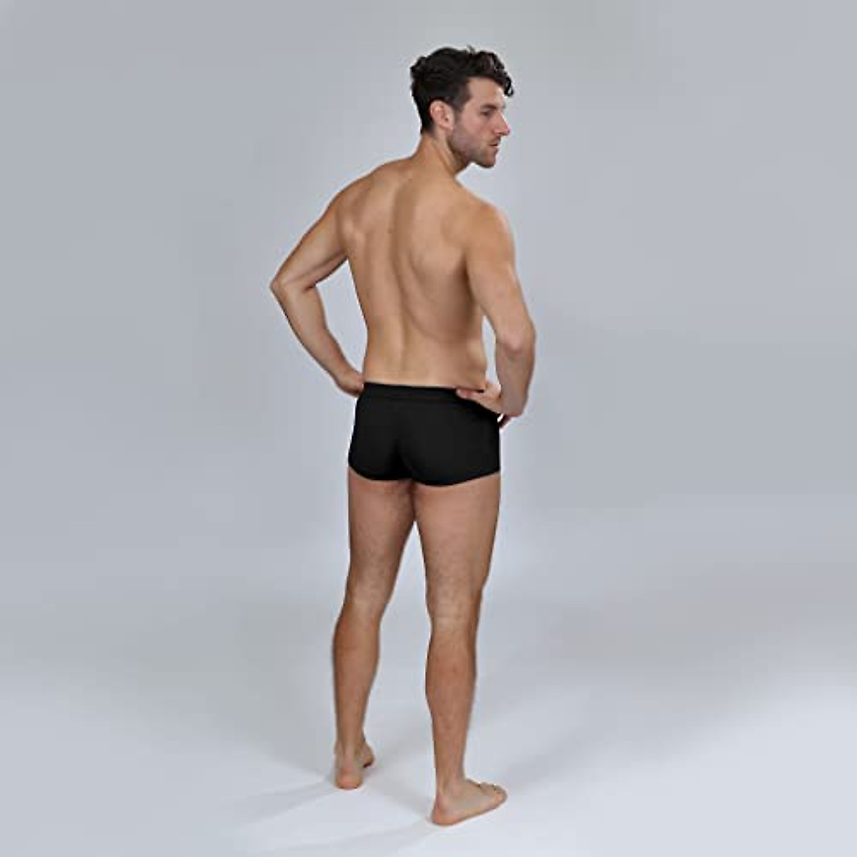 TBó Men's Trunk 3-Pack - Comfortable Underwear Breathable Microfiber, Black, Large
