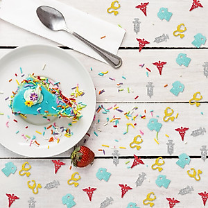 120 Congrats Nurse Confetti, Medical School Grad Party Confetti, Doctor Grad Paper Scatter, Blue Glitter Uniform Table Scatter, Nursing School Graduation Party Decoration