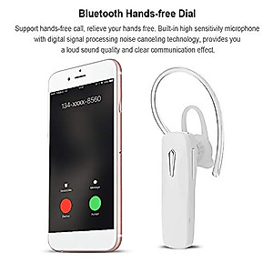 Tihebeyan 1 PC Portable Business Earhook Headphones Noise Cancelling True Wireless Bluetooth Headset(White)