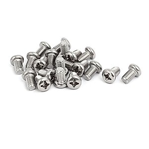 uxcell M6 x 10mm 304 Stainless Steel Phillips Round Head Machine Screws Bolt 13mm Total Length 20pcs