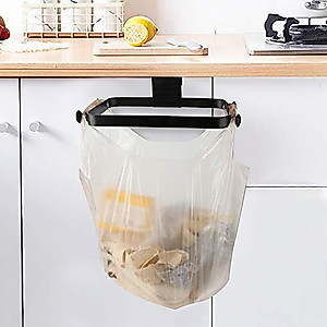 Metal Trash Bag holder for Kitchen,Office,Dorm Room,Hanging Trash Can, under Cabinet Hanger Rack,Space Saving Garbage Hook,bag holder for plastic bags,Black