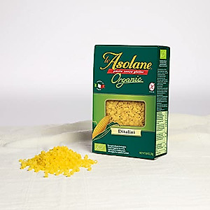 Le Asolane Certified Organic Gluten Free Ditalini Pasta | Authentic Imported Italian Gourmet Pasta from Select Premium Grade Corn Flour | 8.8 oz packages (Pack of 1)