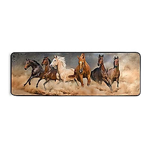 Qilmy Running Horse Rug Non-Slip Large Rugs Soft Comfort Area Rug Home Decorative Floor Mat Carpets for Outdoor Living Room Bathroom Dining Room Bedroom Dormitory