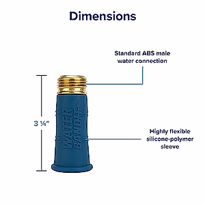 Camco Water Bandit | Features a Highly Flexible Silicone-Polymer Sleeve & ABS Male Water Hose Connection | Works with Damaged or Stripped Faucet Threads or Faucets without Threads (22484)
