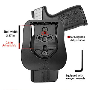 OWB Paddle Polymer Holsters Fit: Smith & Wesson SD9 VE / SD40 VE Pistol, Outside Waistband Open Polymer Holster with Safety Lock, Angle adj-1.5“-2” Belt Adjustable (Black)