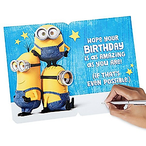 Hallmark Birthday Card for Kids (Minions, Stickers Included)