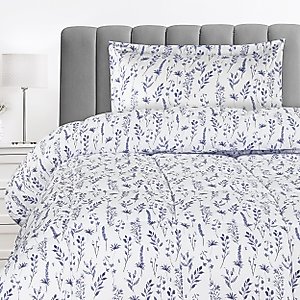 Utopia Bedding - Comforter Set with 1 Pillow Sham - 2 Pieces Bedding Comforter Sets - Down Alternative Comforter - Soft and Comfortable - Machine Washable, Leaves Purple, Twin