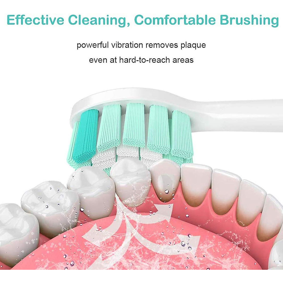 DHMXDC Electric Toothbrush Brush Head x 4 and Hygienic Cap for Models of DHMXDC Sonic Toothbrushes