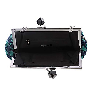 Oversized Houndstooth Clutch Evening Bag - Green