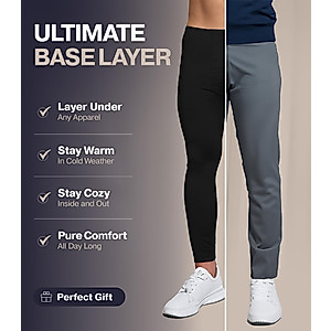 Thermajohn Long Johns for Men, Thermal Underwear for Men Long Underwear Mens Leggings Thermal Pants Men Cold Weather Bottoms (Black, X-Large)