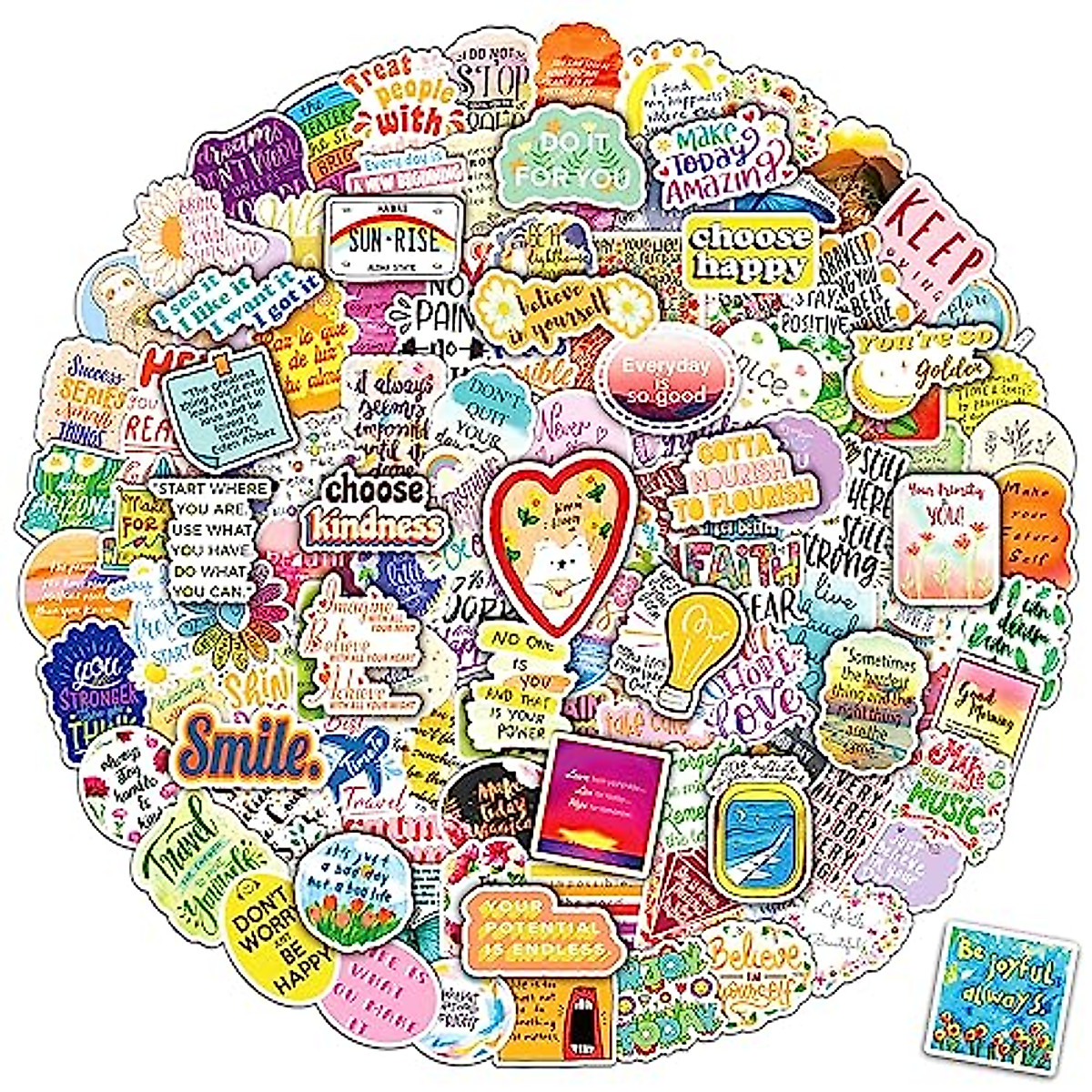 300PCS Motivational Sticker, Inspirational Words Stickers for Teens Adults Students Teacher Employees Vinyl Encouraging Positive Affirmation Stickers for Water Bottles Laptop Decals Scrapbook Journal