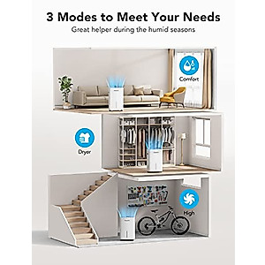 GoveeLife Smart Dehumidifier for Basement Upgraded, Max 50 Pint Energy Star Certified WIFI Dehumidifier with Drain Hose for Continuous Drainage, Remote Control Dehumidifiers for Home, Bathroom, Closet