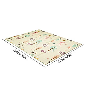 Folding Baby Play Mat, KAKIBLIN Non Toxic Baby Foam Floor Mat Reversible Waterproof Travel Crawling Mat, 79”x59”x0.4”