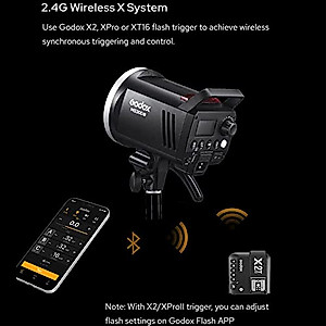 Godox MS300V MS300-V Compact Studio Strobe Flash Light - 300W,GN58 0.1-1.8S Recycle Time,2.4G X System,Bowens Mount LED Modeling Lamp for Photographic Studio Portrait Shooting(MS300 Upgraded Version)