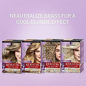 Schwarzkopf Keratin Color Permanent Hair Color Cream, 8.0 Medium Blonde