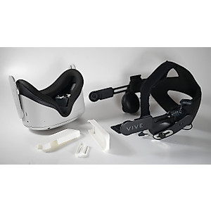 Business Company VR FrankenQuest 2 Adapter Kit for Oculus Quest 2 to Vive Deluxe Audio Strap (Overhang White)