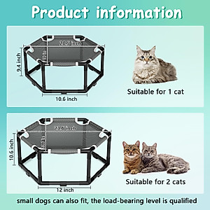 Tresbro Elevated Cat Hammock Bed, Hexagon Raised Cat Swing Bed for Indoor and Outdoor Use with Breathable Fabric & Anti-Slip Block, 20.5'' x 18'' x 9.4'' Pet Chair for Large to Small Kitty Cot