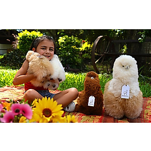 AlpacaNext Llama Stuffed Animal – 9 inch. Cute, Soft and Cuddly Alpaca Plush Toy Handcrafted on Real Alpaka Natural Fur (9 inches, Beige)