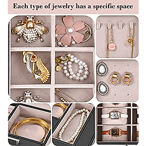 ANWBROAD Large Jewelry Organizer Boxes Jewelry Storage Box for Necklace Eardrop Watch Ring Jewelry Storage Case PU Leather Jewelry Holder with Lock Mirror Jewelry Boxes for Women UJJB019B