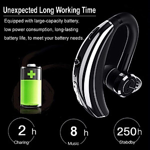 Agkey Wireless Earpiece Voice Command Wireless Headset Noise Cancelling Wireless Headset in-Ear Headphone Business Earphones Compatible with Android iOS Smart Phones Laptop for Office Driver Trucker
