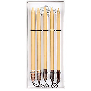 GLOGLOW Comic Dip Pen Set, 5Pcs Calligraphy Dip Pen Set with 5 Nibs Wooden Handler Artist Cartoon Pen Set Cartoon Painting Tool Art Supplies Signature Pen Business Present(Bamboo