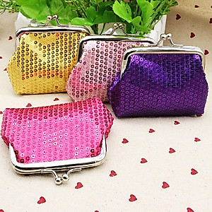 8 Pcs Sparkly Bling Coin Purses Sequin For Girl,Diva Party Favors For Xmas presents