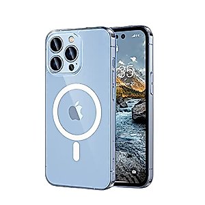 teloxy Magnetic Designed for iPhone 14 Pro Max Case, Drop Protection [Anti-Scratch] [Soft Microfiber Lining] Shockproof Slim Rubber Phone Case for iPhone 14 Pro Max Clear