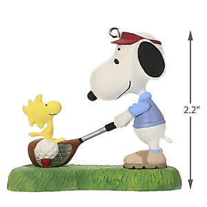 Hallmark Keepsake Christmas Ornament 2019 Year Dated Peanuts Spotlight, Snoopy Golfer