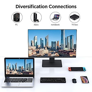 KOORUI 24 inch Computer Monitor, 75Hz FHD IPS Monitor, Frameless Ultra Slim Design, 99% SRGB, Flicker-Free, HDMI, VGA, VESA Mountable, Ergonomic Tilt Eye Care LED Display for Home Office