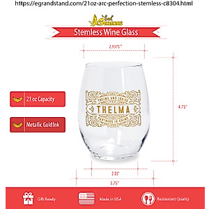 Bad Bananas Thelma and Louise - Gift for Best Friends - Set of Two 21 Oz Stemless Wine Glasses - Friendship Bestie BFF Birthday Gifts for Best Friends Women