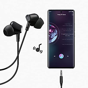 Aylaa Wired Earbuds Headphones with Microphone Noise Isolating Stereo Bass in-Ear Earphones – for Smartphones, Tablets, Schools, Ipads, Multiuse - 3.5mm Plug in Audio Jack - Black