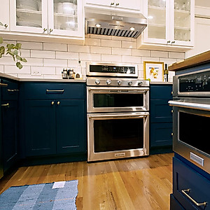 Goo-Ki 6 Pack 5" Center to Center Light Brushed Brass Modern Cabinet Pulls Solid Contemporary Home Improvement Hardware Brushed Drawer Pulls Zinc Alloy Kitchen Handles