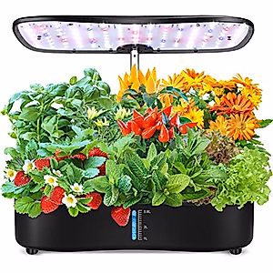 ONME Hydroponics Growing System, Indoor Herb Garden Kit with Grow Light, Indoor Gardening System with 12 Plant Pots, Aero Garden with Quiet Smart Water Pump Height Adjustable