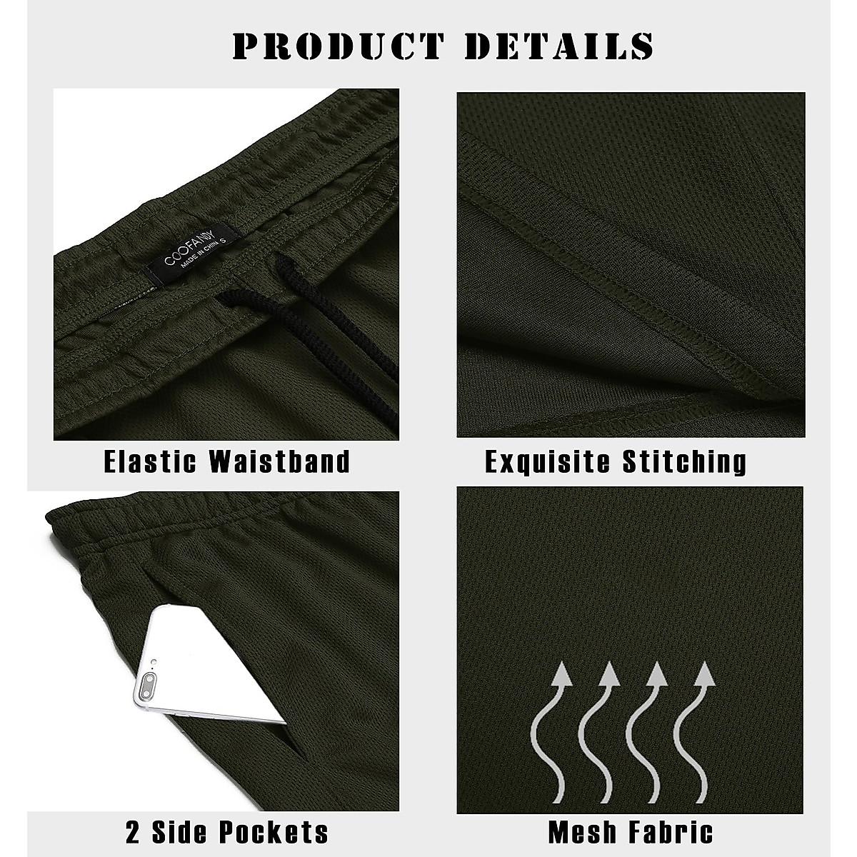 COOFANDY Men's 3 Pack Gym Bodybuilding Shorts Workout Athletic Shorts Mesh Training Bodybuilding Jogger Shorts with Pocket