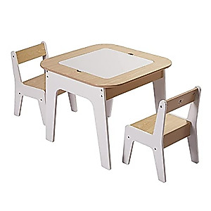 Toffy & Friends Toddler Table and Chairs Set with Storage, 3 in 1 Table Furniture Convertible Set with Storage Space for Toddlers, Drawing Reading Art Playroom Activity Table Desk Sets