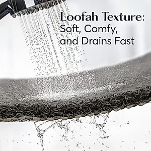 Sutera - Slide Guard Bath Mat, Non Slip, 23.6 x 17.5 Inch, Rubber Bathtub Mat for Wet Areas, Drains Odor Anti Slim Shower Floor Mat