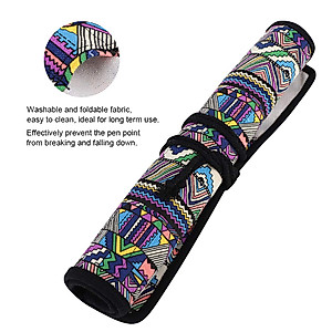 Hztyyier Artist Paint Brushes Holder Roll Up Pen Holder Protection Canvas Portable Long Handle Brush Pouch Bag 20 Slots