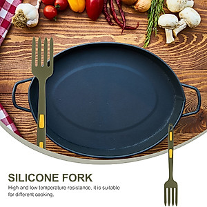 2Pcs Silicone Flexible Fork, Heat-Resistant Cooking Fork, Dishwasher Safe - Kitchen Non Stick Fork for Mix Ingredients, Whisk Eggs