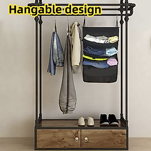 Jaugufiy Multi-layer Hanging Closet Storage Bag Hanging Travel Shelves Suitcase Foldable Hanging Packing Cubes Suitcase Storage Bag for Travel for Wardrobe