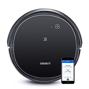 ECOVACS DEEBOT 500 Robotic Vacuum Cleaner with Max Power Suction, Up to 110 min Runtime, Hard Floors & Carpets, App Controls, Self-Charging, Quiet (Renewed)