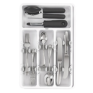 OXO Good Grips Expandable Utensil Organizer, 9.75 inches, White