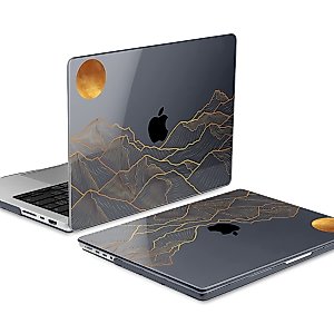 DONGKE for M4 MacBook Pro 16 Inch Case 2024 2023 2021 A3403 A3186 M3 A2991 M2 A2780 M1 A2485 Pro/Max Chip, Plastic Hard Shell Case & Keyboard Cover for Mac Pro 16 with Touch ID, Abstract Mountain