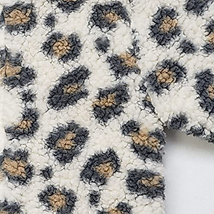 Minicoco Toddler Girl Fleece Warm Outwear Jacket Coat Baby Girl Boy Zipper Up Fall Winter Coat, Leopard Print